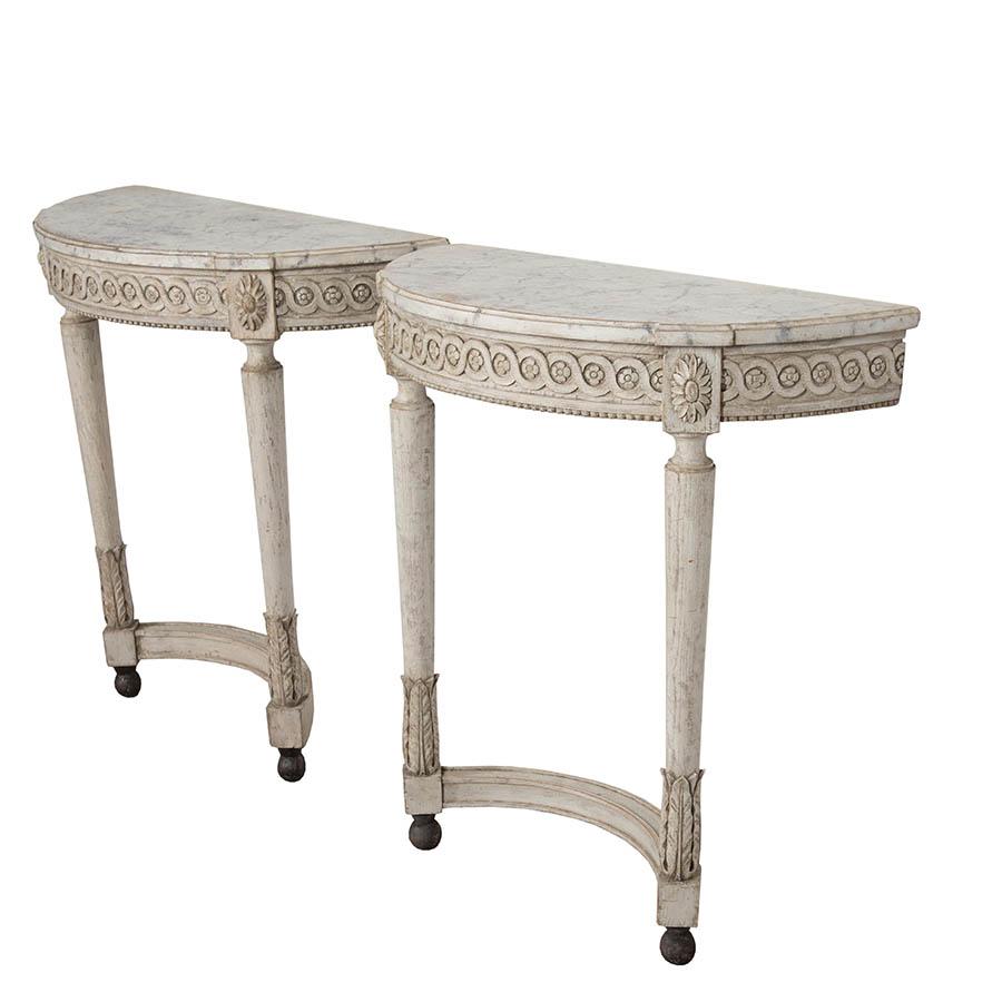Christopher Hall Antiques Pair of French Louis Seize Console Tables